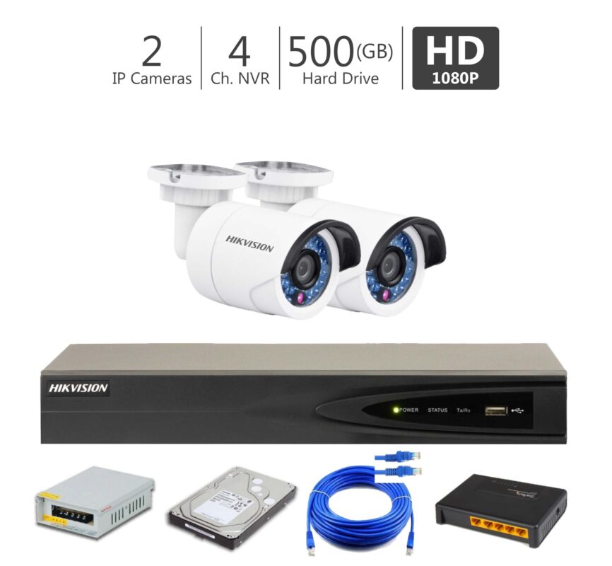 4 Full HD IP Camera Package - HIKVISION Store Pakistan