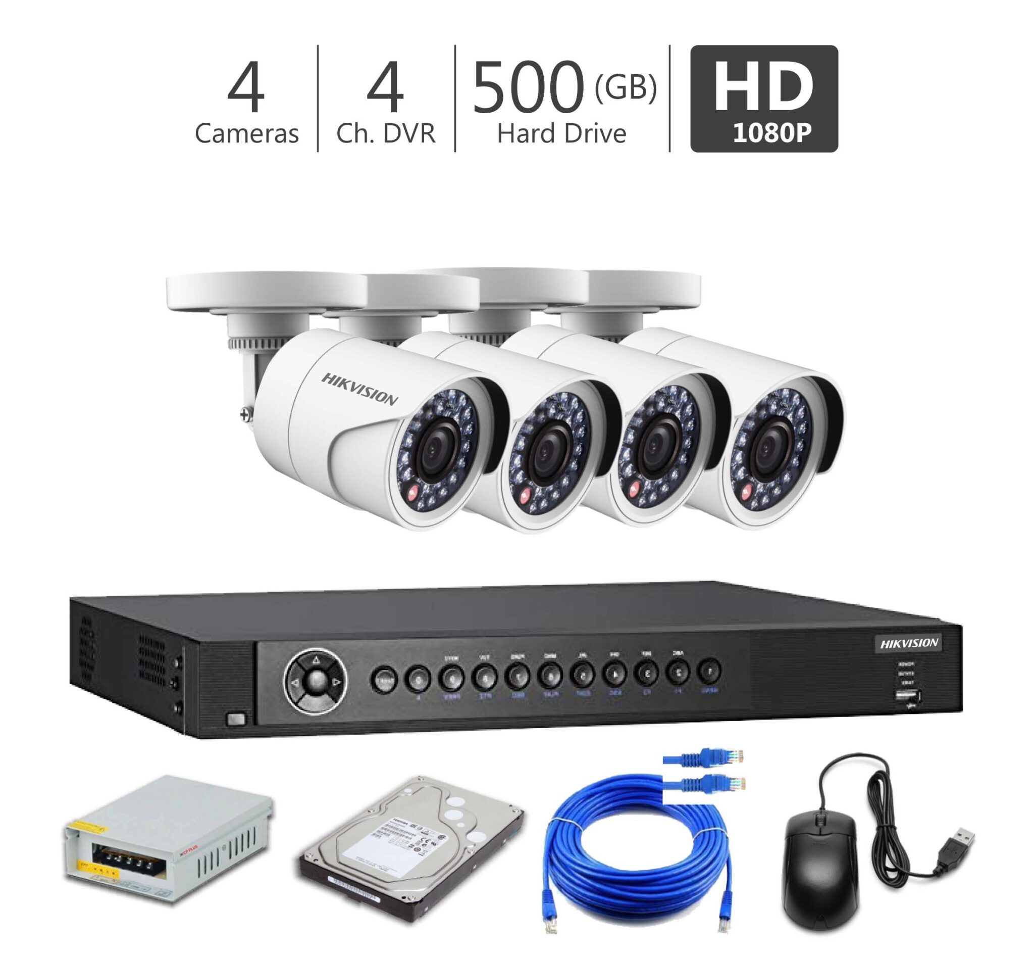4 Full HD IP Camera Package - HIKVISION Store Pakistan